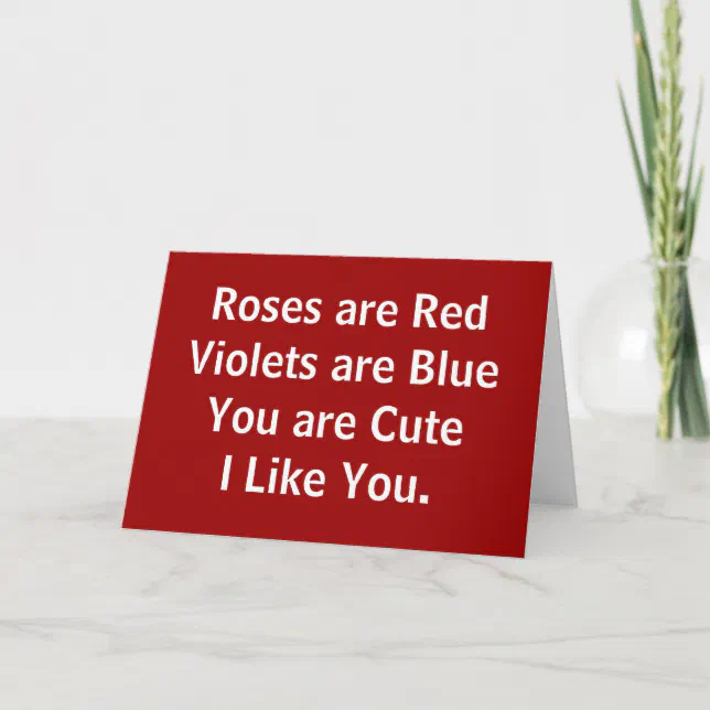 Cute Roses are Red Greeting Card | Zazzle