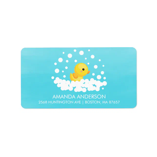 Cute Rubber Duck Baby Shower Address Label | Zazzle