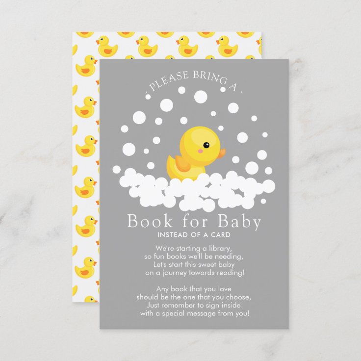 Cute Rubber Duck Book for Baby Card | Zazzle