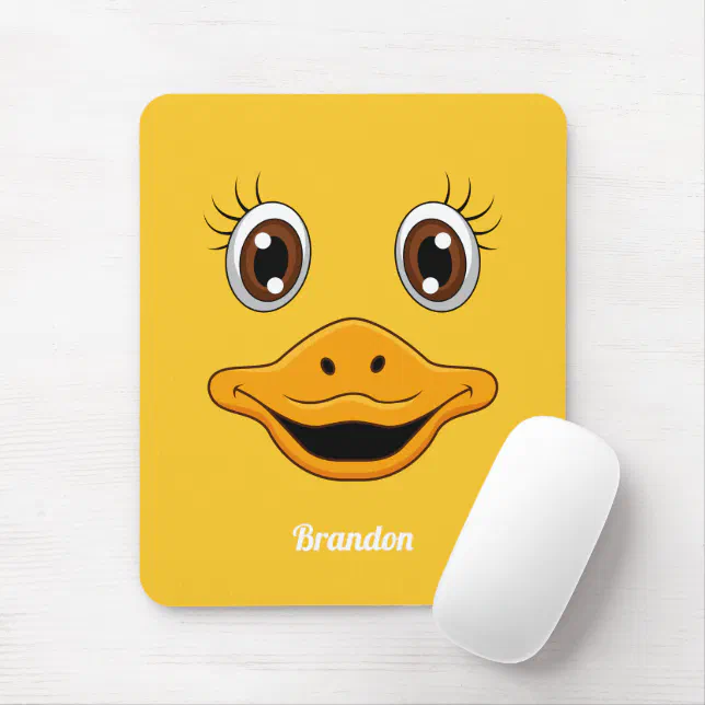 Cute Rubber Duck Face Yellow Ducky Mouse Pad | Zazzle