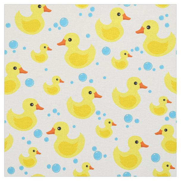 Cute rubber duck pattern fabric | Zazzle