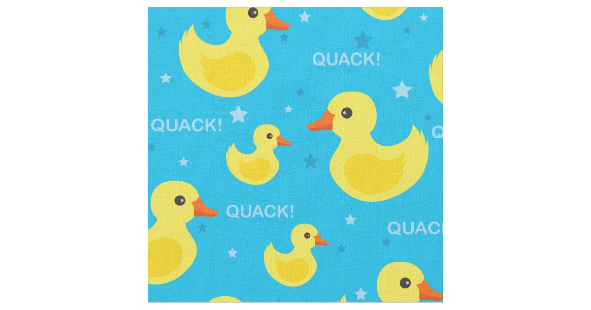 Cute rubber duck pattern fabric | Zazzle
