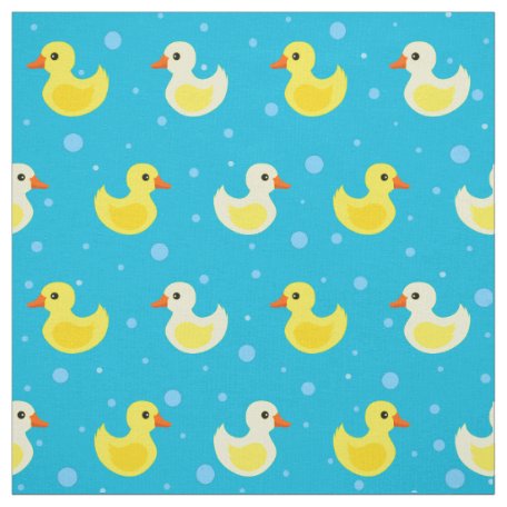 Black rubber duck pattern fabric | Zazzle