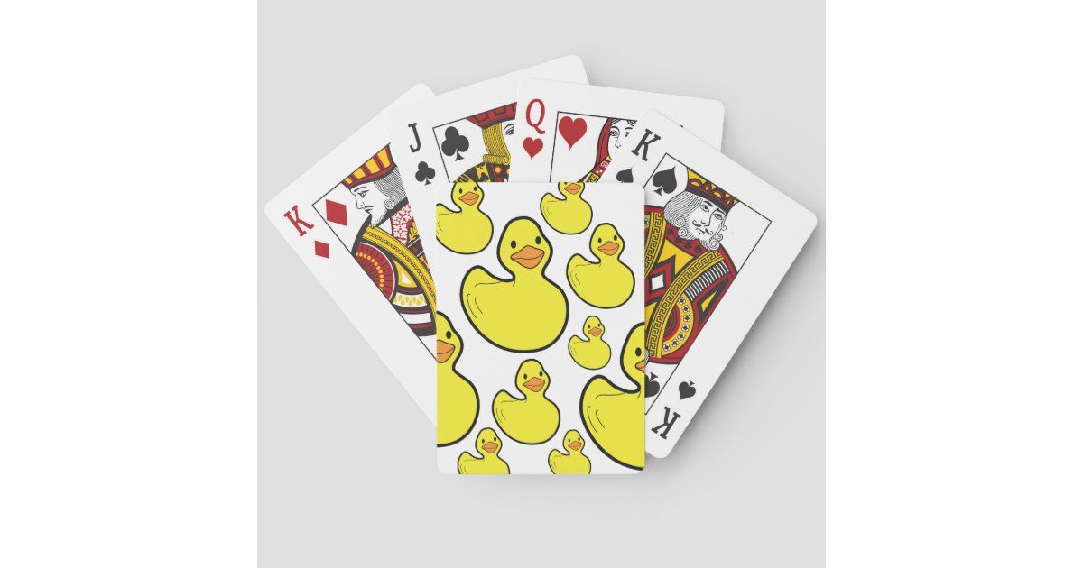 Cute rubber duck playing cards | Zazzle