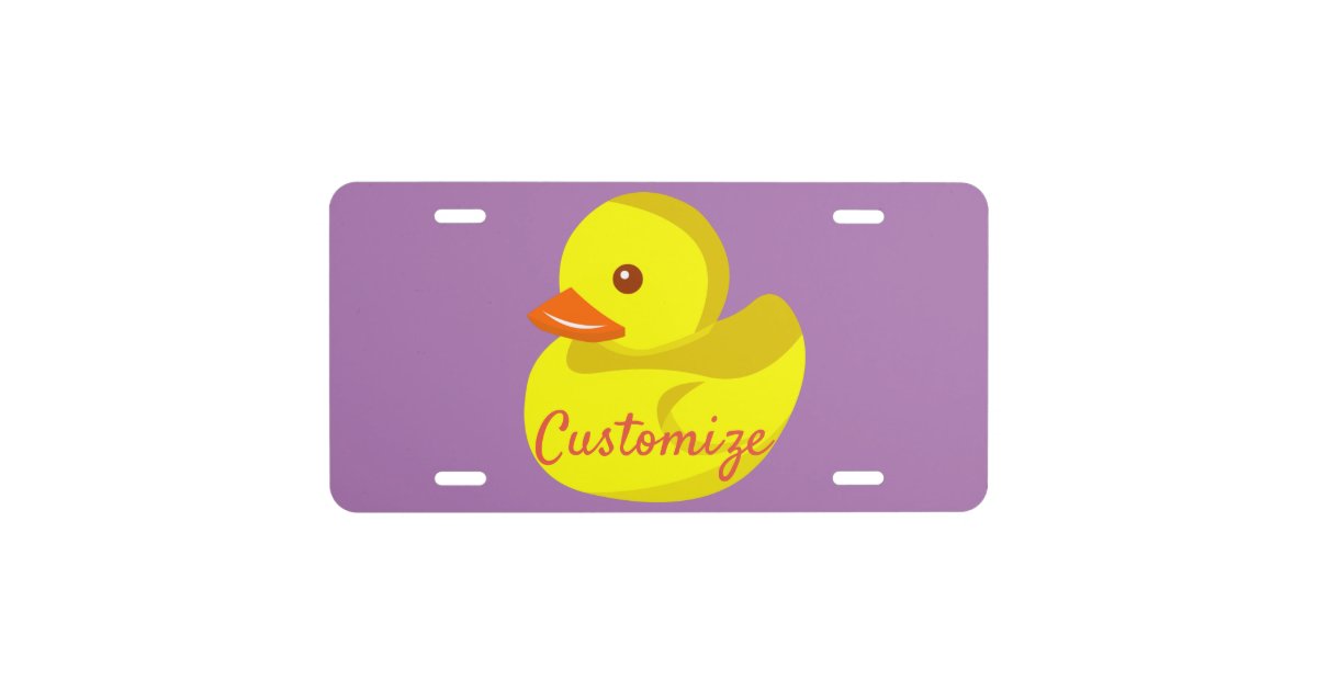 Cute Rubber Duck Thunder_Cove License Plate | Zazzle