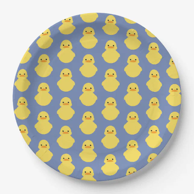 cute rubber ducky BABY SHOWER party Paper Plates | Zazzle