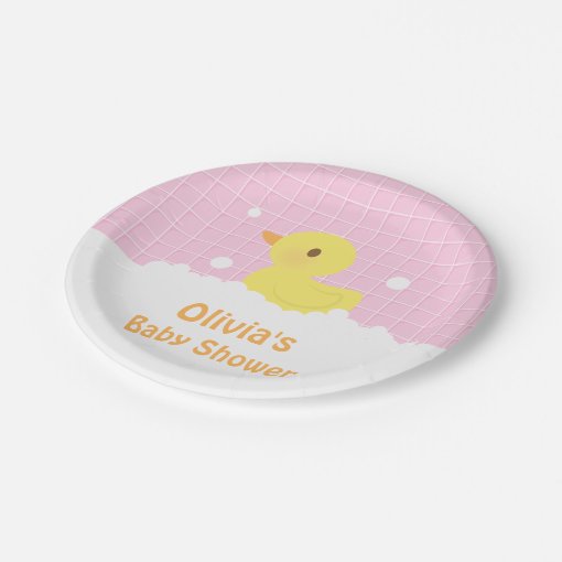 Cute Rubber Ducky Baby Shower Party Supplies Paper Plates | Zazzle