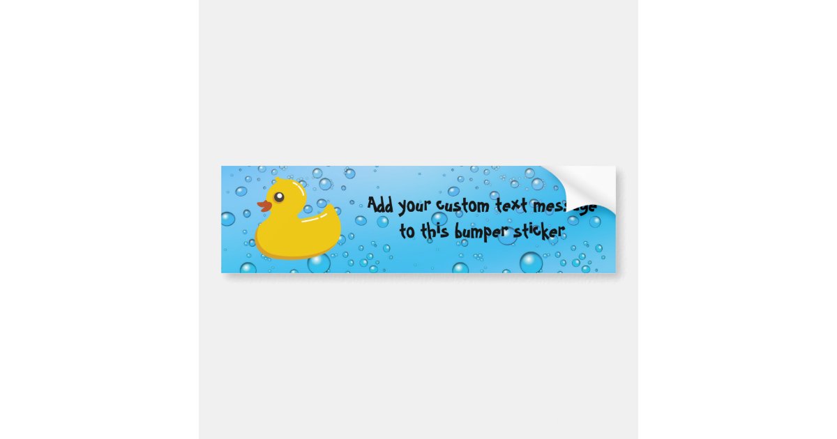 Cute Rubber Ducky/Blue Bubbles Bumper Sticker | Zazzle