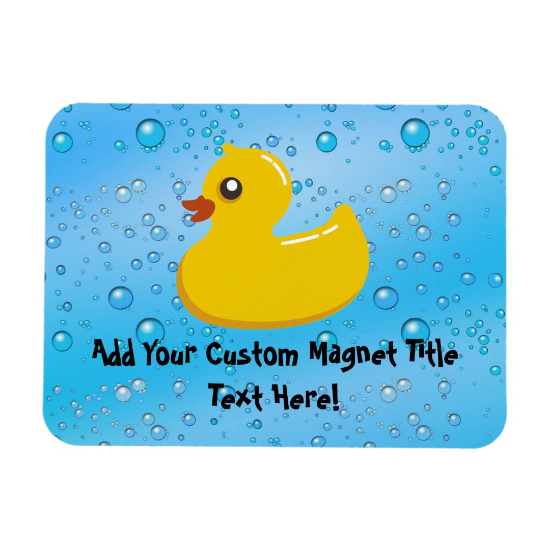 Cute Rubber Ducky/Blue Bubbles Magnet | Zazzle