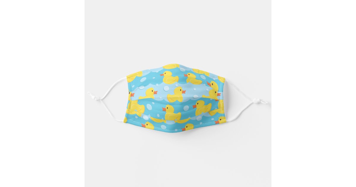 Cute Rubber Ducky Duck Print Adult Cloth Face Mask | Zazzle