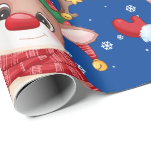 Cute Rudolph The Red Nose Reindeer Wrapping Paper | Zazzle