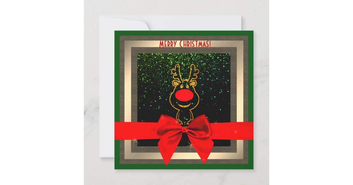 Cute Rudolph the Red nosed Reindeer Christmas Card | Zazzle