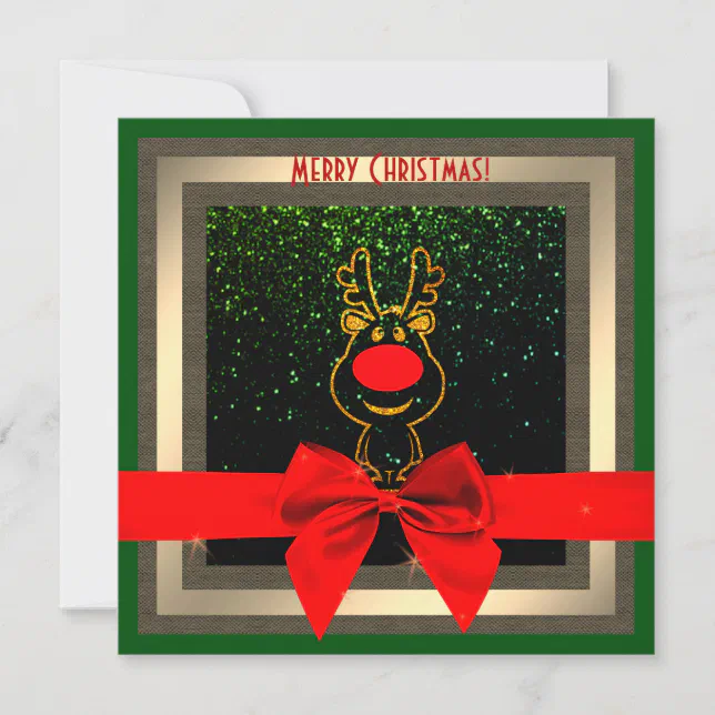 Cute Rudolph the Red nosed Reindeer Christmas Card | Zazzle