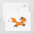 Cute Running Fox Postcard | Zazzle