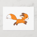Cute Running Fox Postcard | Zazzle