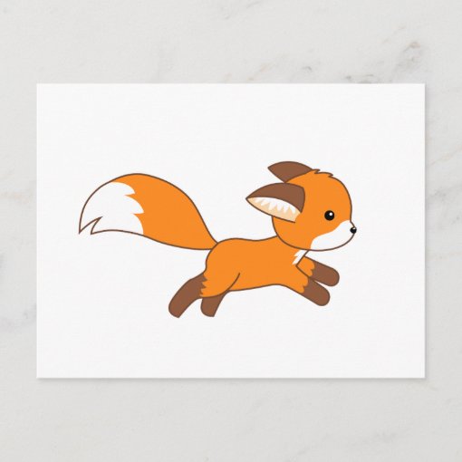 Cute Running Fox Postcard | Zazzle