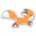 Cute Running Fox Sticker | Zazzle