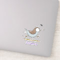 Cute running quail cartoon illustration sticker | Zazzle
