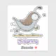 Cute running quail cartoon illustration sticker | Zazzle