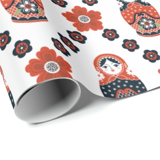 Cute Russian Nesting Doll Wrapping Paper | Zazzle