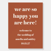 Cute Rust Fall Retro Custom Wedding Welcome Sign | Zazzle