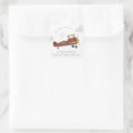 Cute Rust Green Blue Biplane Cloud Heart Address Square Sticker | Zazzle