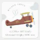 Cute Rust Green Blue Biplane Cloud Heart Address Square Sticker | Zazzle