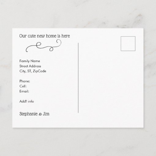 Cute Rustic Cottage Downsizing Address Change Announcement Postcard ...