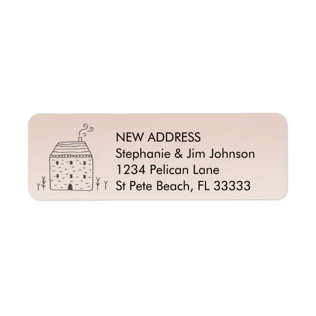 Cute Rustic Cottage New Address Label | Zazzle