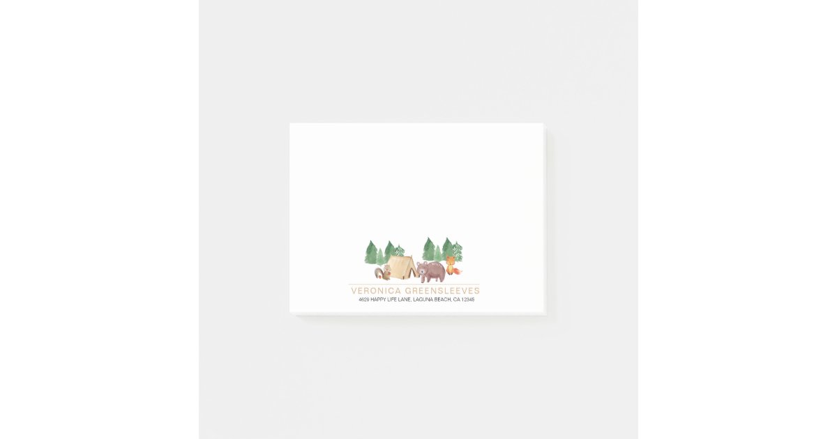 Cute Rustic Forest Woodland Animal Post-it Notes | Zazzle