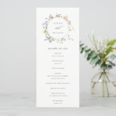 Cute Rustic Meadow Floral Wreath Wedding Program | Zazzle