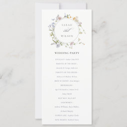 Cute Rustic Meadow Floral Wreath Wedding Program | Zazzle