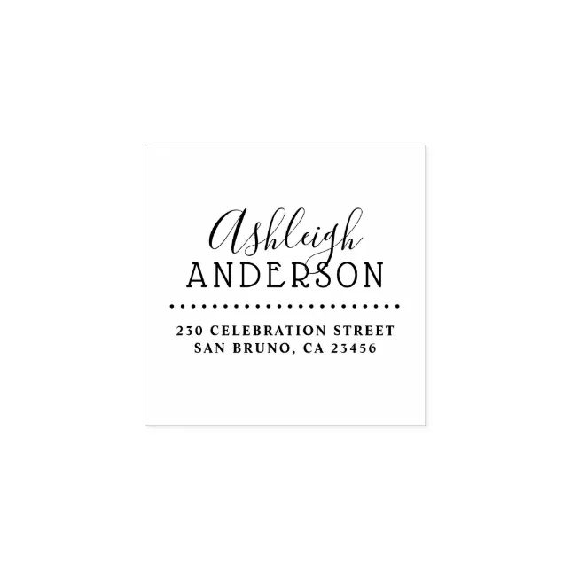 Cute Rustic Typography Custom Name Return Address Rubber Stamp | Zazzle