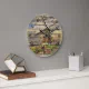 Cute Rustic Vintage Dutch Windmill Watercolor Large Clock | Zazzle