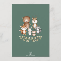 Cute Rustic Woodland Forest Animals Books for Baby Enclosure Card | Zazzle