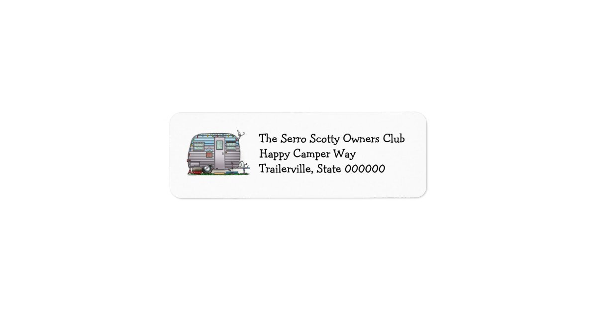 Cute RV Serro Scotty Camper Travel Trailer Label | Zazzle