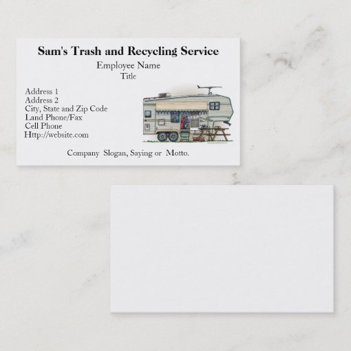 Cute RV Vintage Fifth Wheel Camper Travel Trailer Business Card | Zazzle