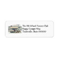 Cute RV Vintage Fifth Wheel Camper Travel Trailer Label | Zazzle