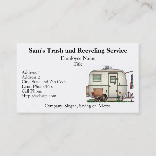 Cute RV Vintage Glass Egg Camper Travel Trailer Business Card | Zazzle