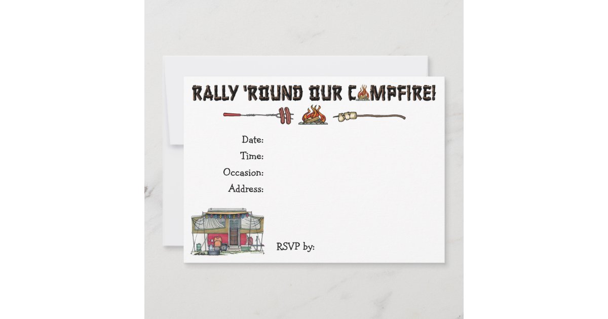 Cute RV Vintage Popup Camper Travel Trailer Invitation | Zazzle