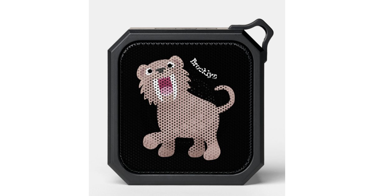 Cute Saber Toothed Tiger Smilodon cartoon Bluetooth Speaker | Zazzle