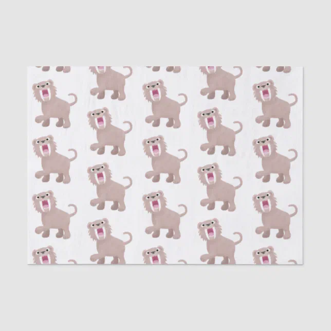 Cute Saber Toothed Tiger Smilodon cartoon Tissue Paper | Zazzle