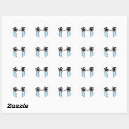 Cute Sad Crying Face Emoji Classic Round Sticker | Zazzle