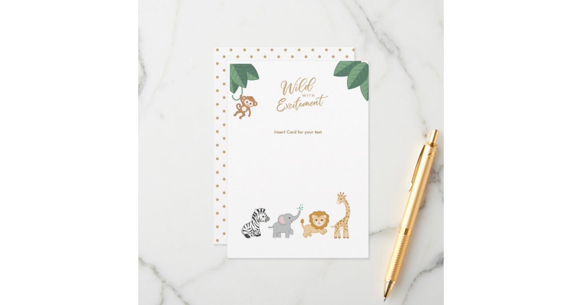 Cute Safari Animals Blank insert cards | Zazzle