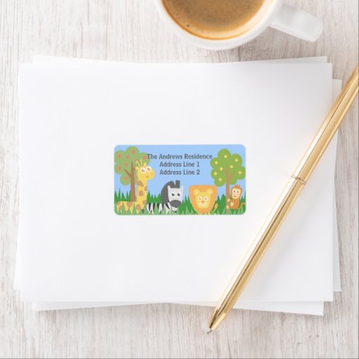 Cute Safari Animals Themed Birthday Party Label | Zazzle