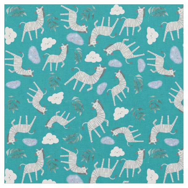 Blue Baby Safari Fabric | Zazzle