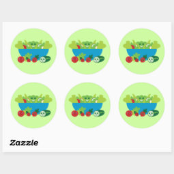 Cute Salad Classic Round Sticker | Zazzle