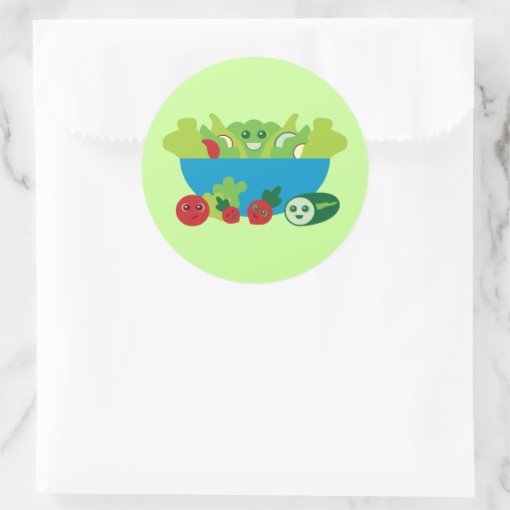 Cute Salad Classic Round Sticker | Zazzle