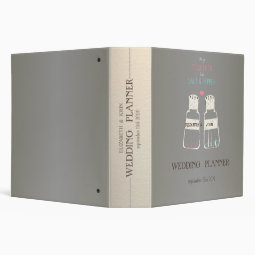 Cute Salt & Pepper Wedding 3 Ring Binder | Zazzle