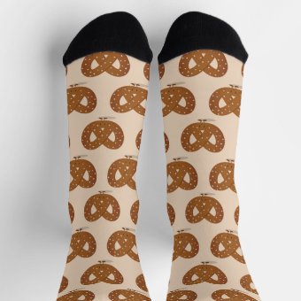 Cute Salted Pretzel Food Socks | Zazzle